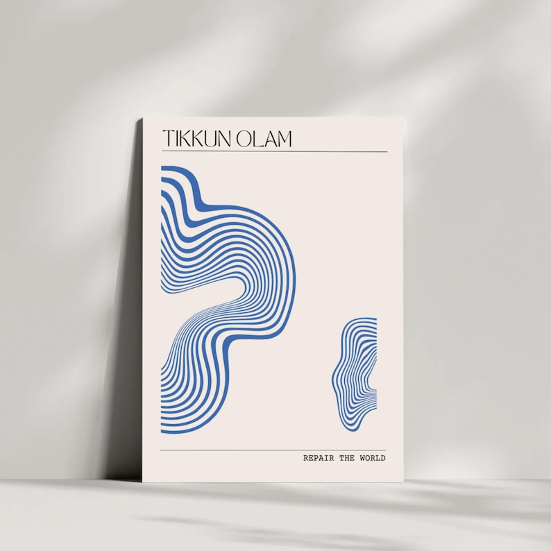 Tikkun Olam Art Poster|jewish Wall Art |repair the World Abstract ...