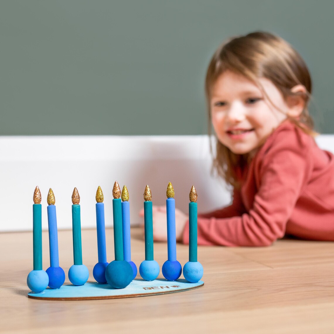 DIY Hanukkah Craft Kit. Kids Play Menorah. Wooden Menorah for Hanukkah ...