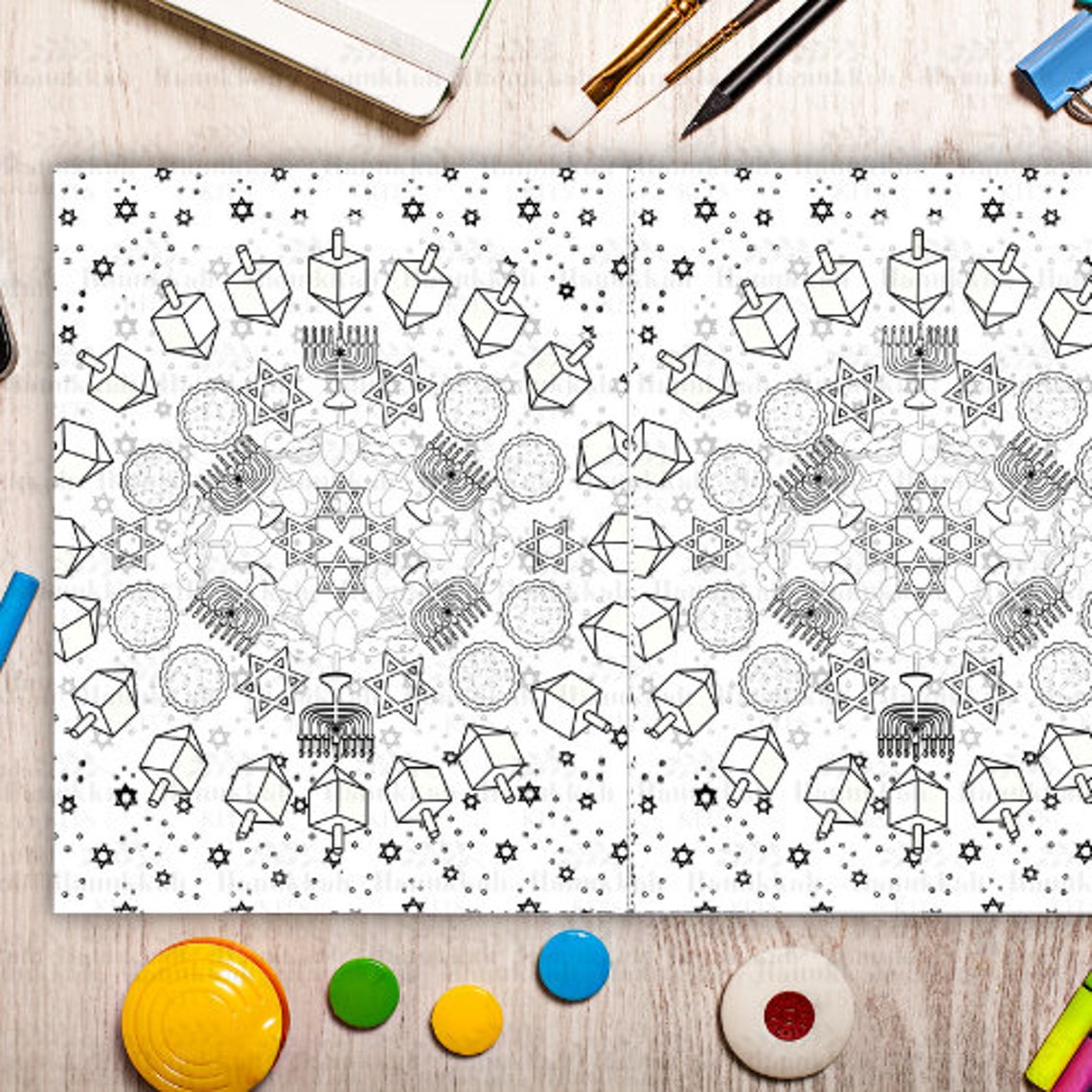 Hanukkah Printable Coloring Pages! Fun Activity for the Jewish Holidays ...