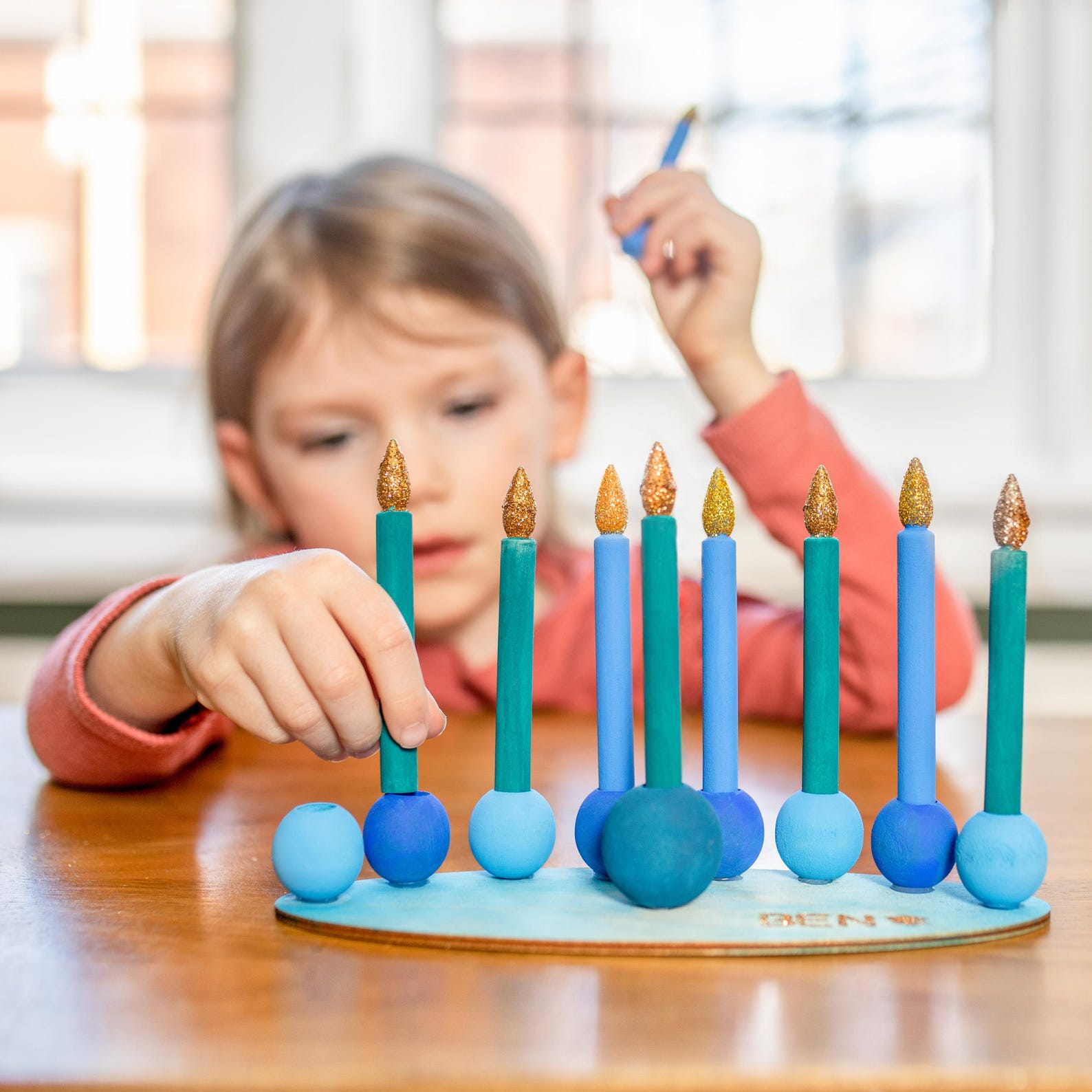 DIY Hanukkah Craft Kit. Kids Play Menorah. Wooden Menorah for Hanukkah ...