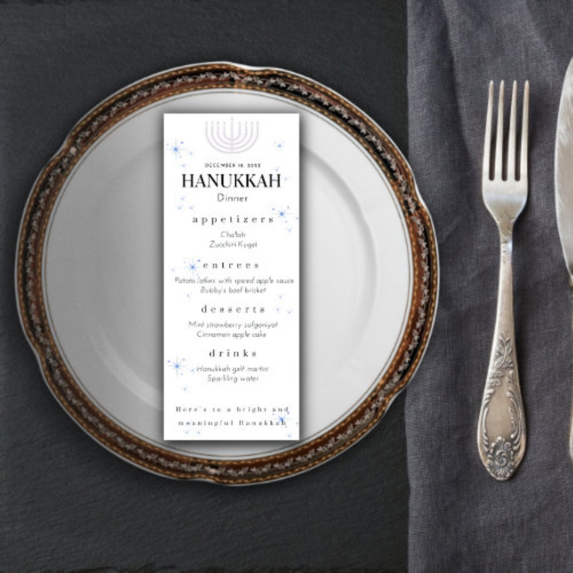 Hanukkah Menu Template. Chanukah Menu Template. Printable Hanukkah ...