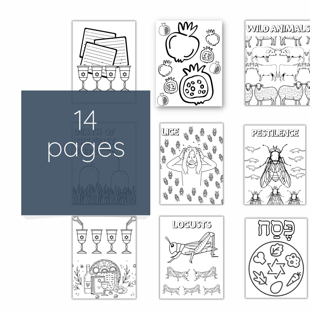 Passover Printable Coloring Pages! Fun Activity for the Jewish Holiday ...