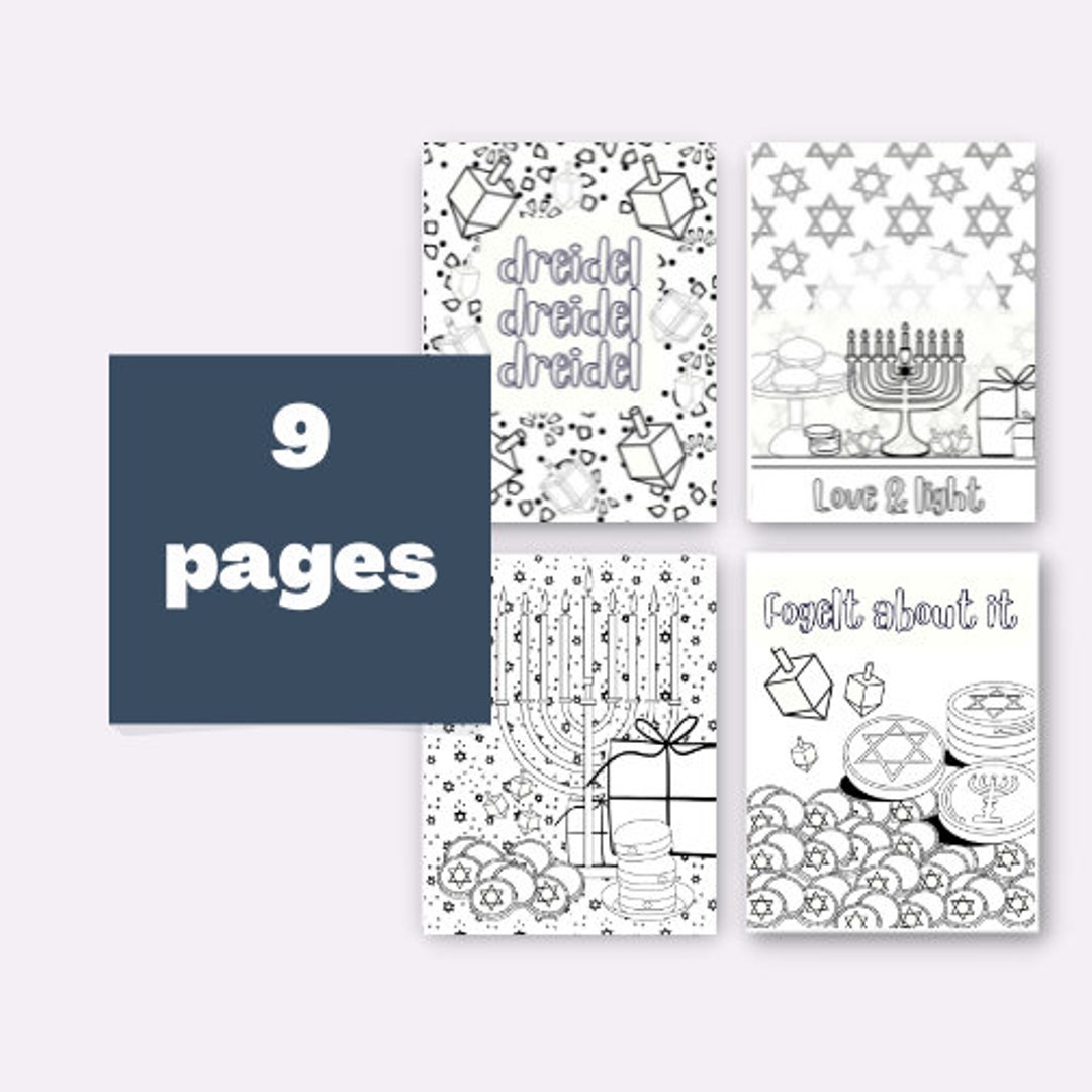 Hanukkah Printable Coloring Pages! Fun Activity for the Jewish Holidays ...