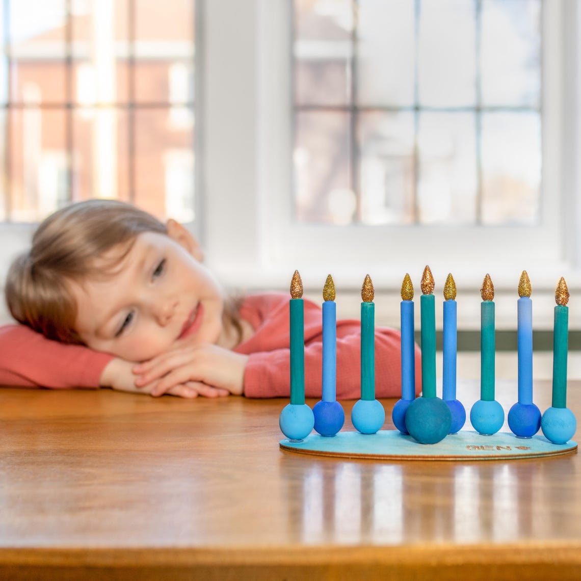 DIY Hanukkah Craft Kit. Kids Play Menorah. Wooden Menorah for Hanukkah ...
