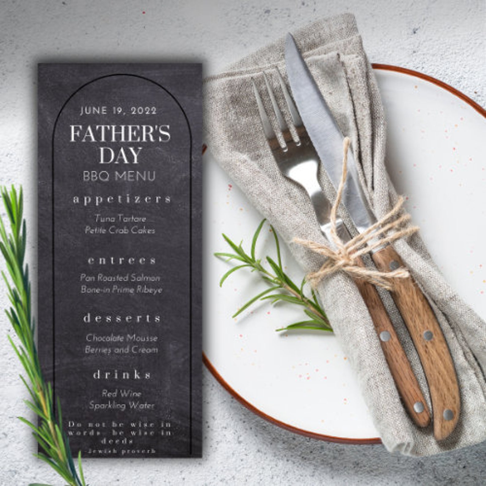 Father&#039;s Day Bbq Menu Template.last Minute Fathers Day Download. Father ...