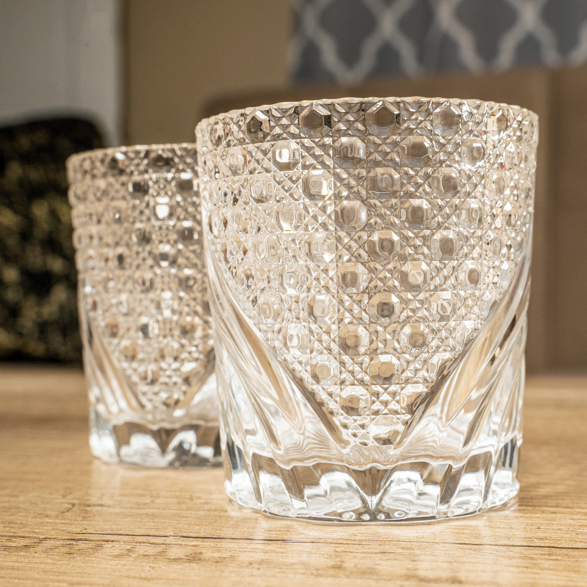 Old Fashioned Whiskey Glass Crystal Rocks Glasses - Lowball Tumbler for ...