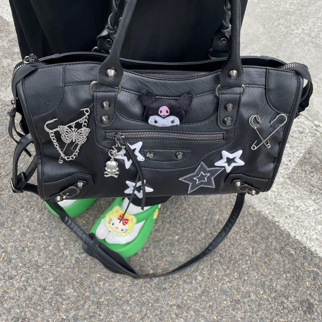 Y2k School All Match Large Capacity Black Y2K Shoulder Messenger Bag ...