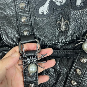 Modern Backpack,black Punk Rivet Chain School Bag,unisex Large Capacity ...