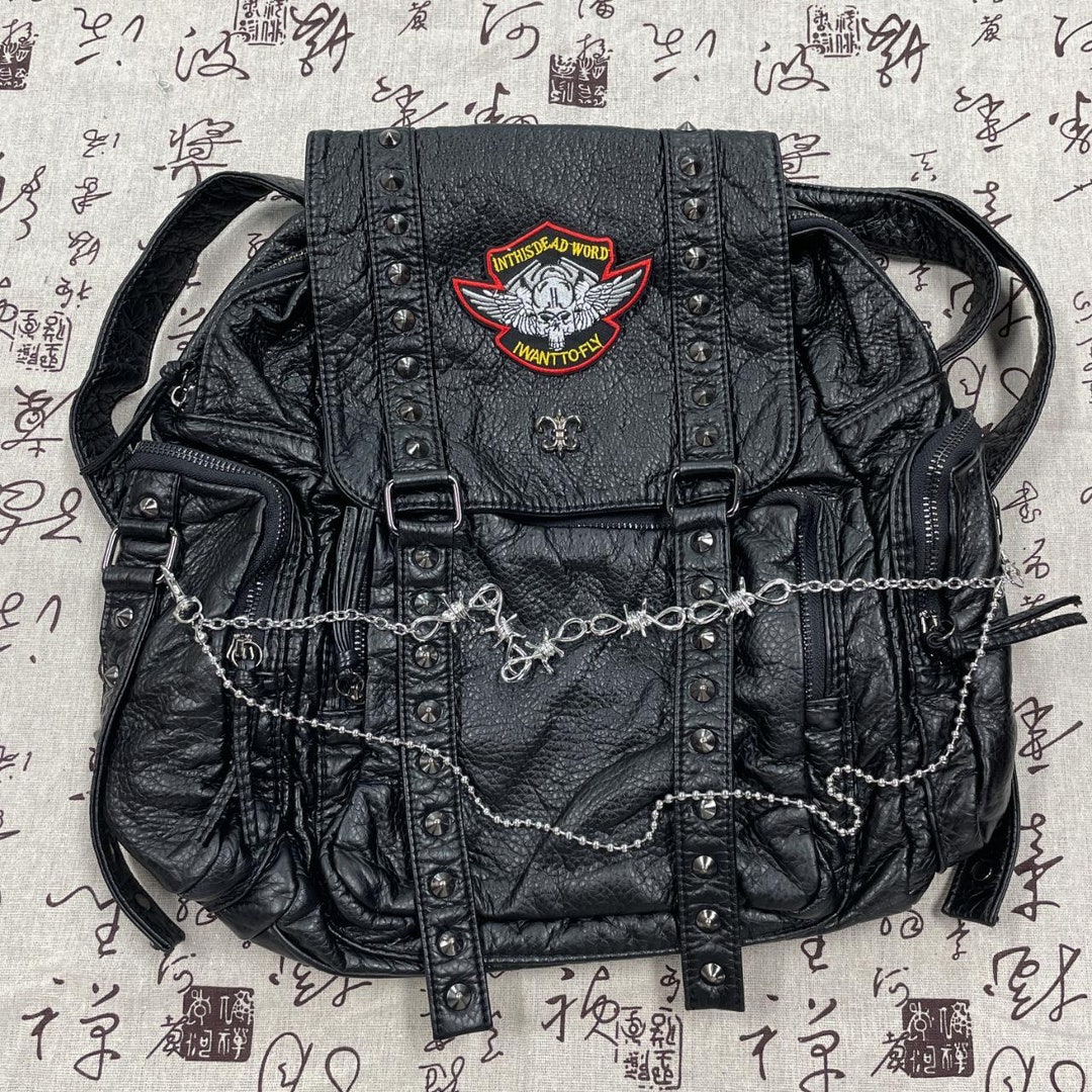Punk Goth Unisex Large Capacity Punk Casual Backpack Perfect for ...