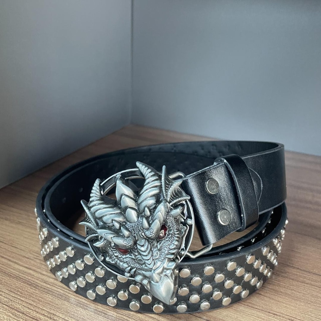 Punk Rivets Belt, Y2K Punk Love Leather Belt,y2k Belt, Punk Belt,rock ...