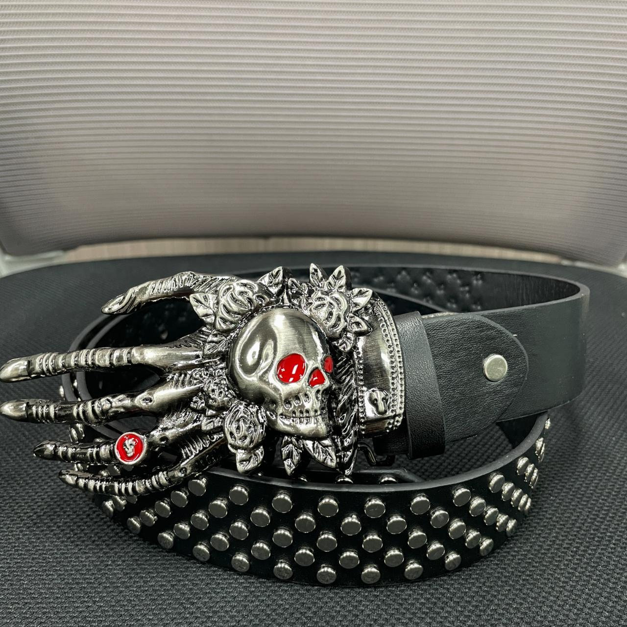 Y2K Gothic Rivet Buckle Belt,skull Hip Hop Waist Band, Y2K Belt,head ...