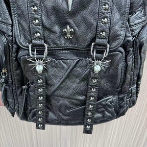 Black Punk Rivet Unique School Bag,unisex Large Capacity Goth Casual ...