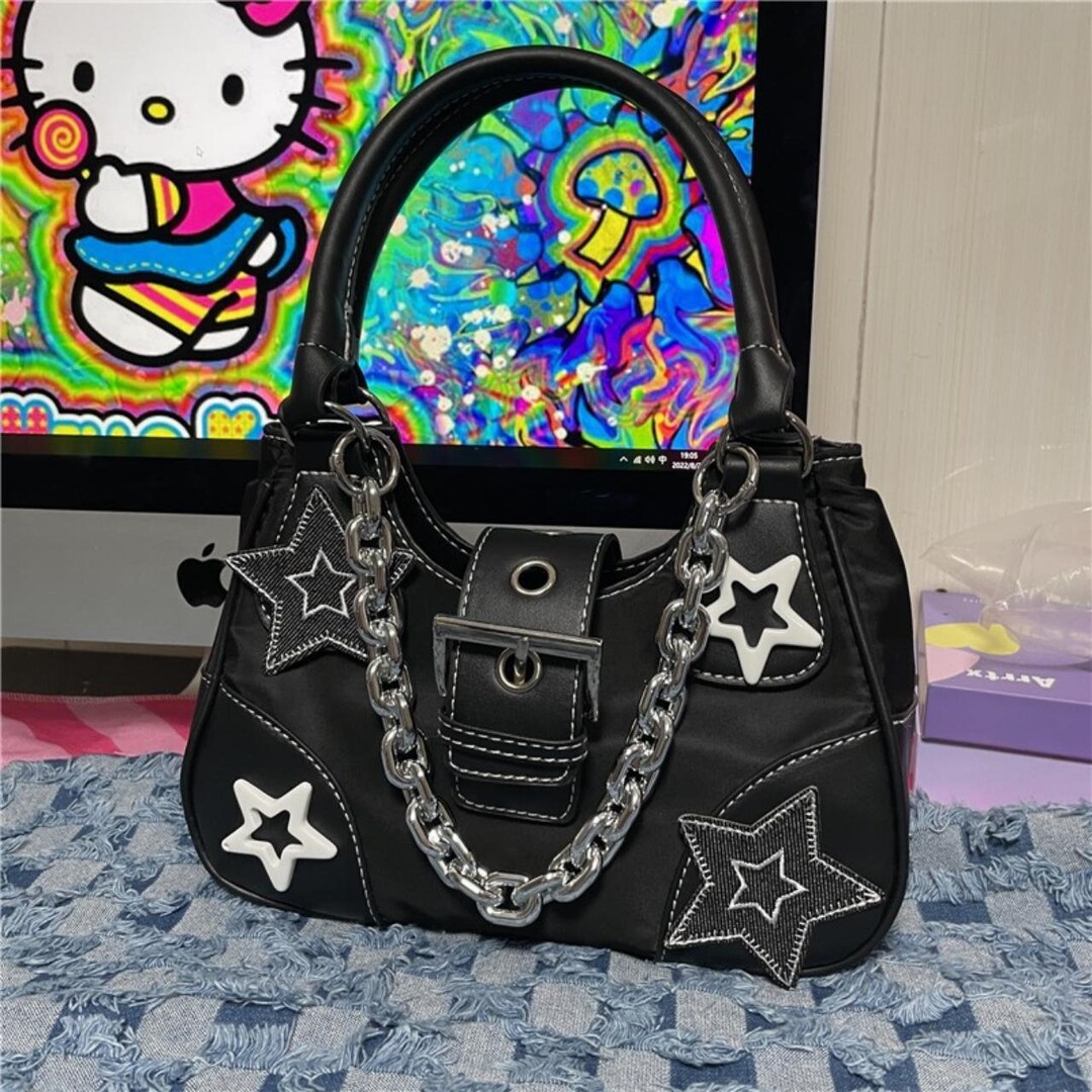 Niche Sweet Cool Hot Girl Wind Iron Chain Y2k Millennium Armpit Bag,y2k ...