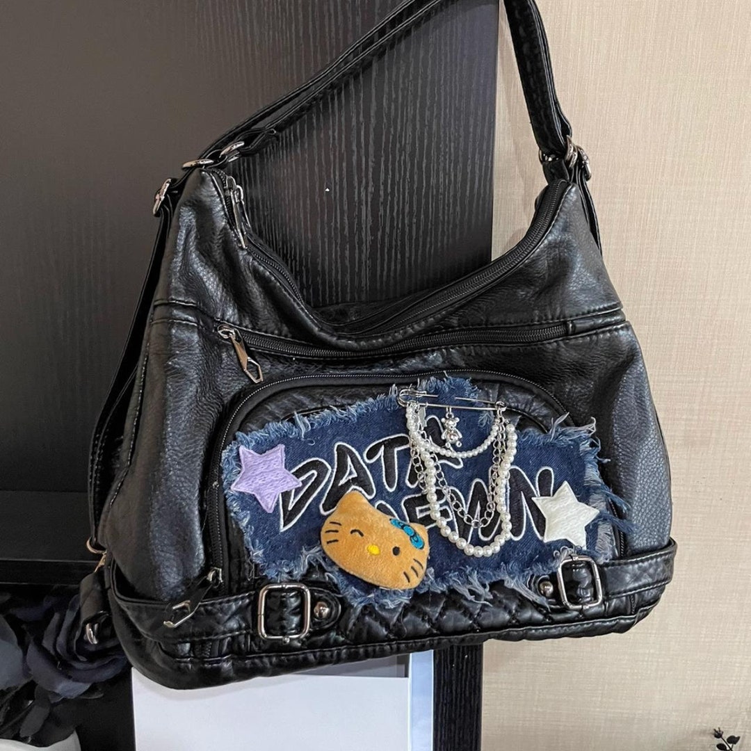 Y2K Hot Girl Cute Cartoon and Star Pattern Design Bag, Retro Large ...