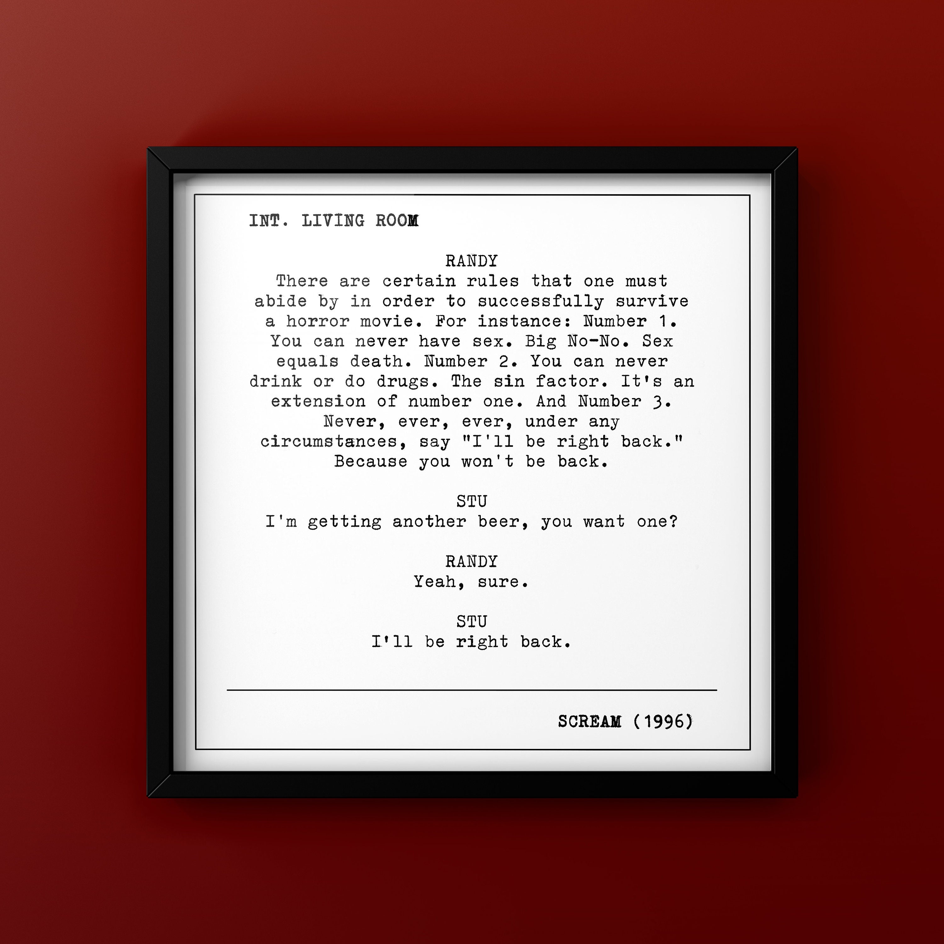 Rules to Survive a Horror Movie Print DIGITAL DOWNLOAD - Etsy