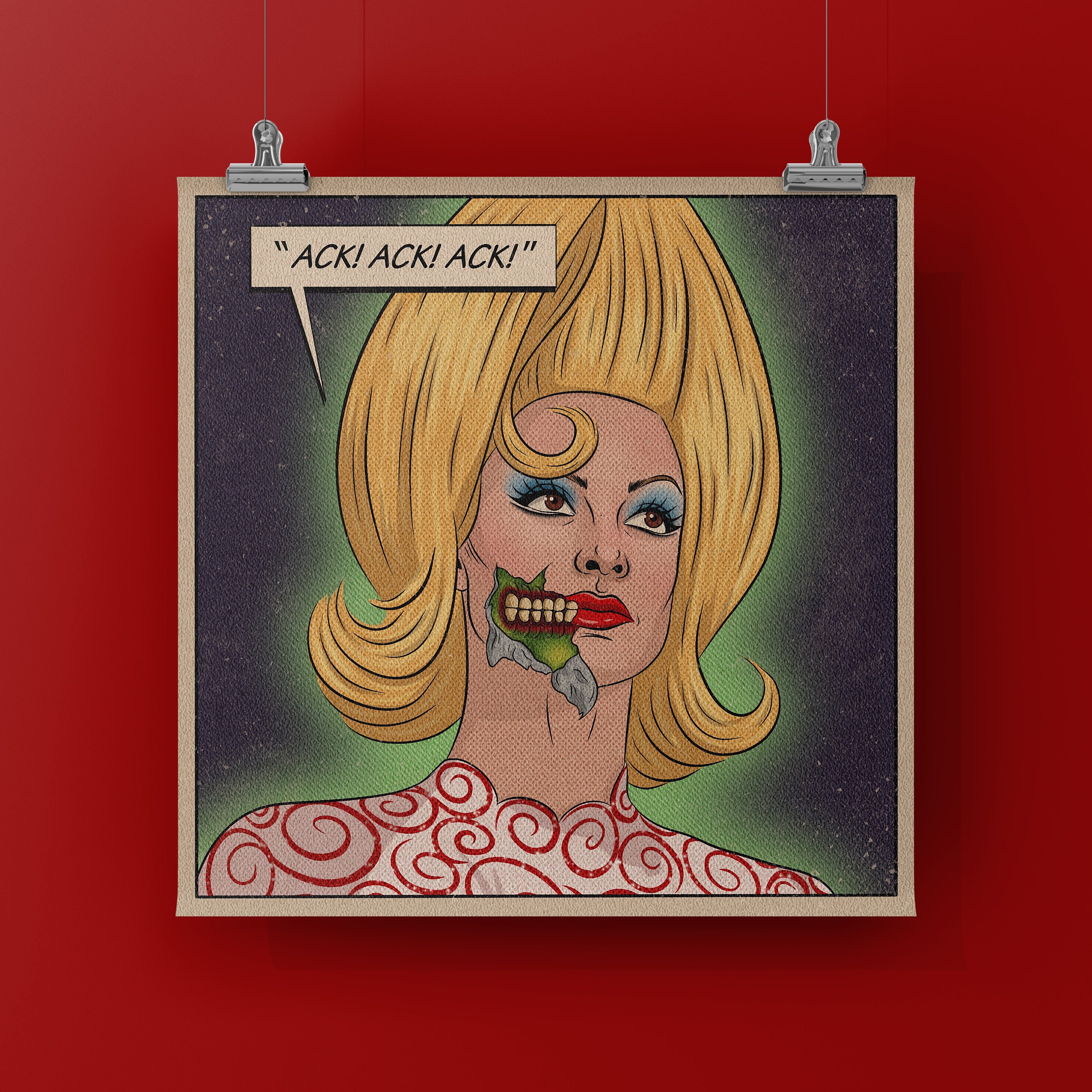 Martian Girl Print | Mars Attacks Poster | 90s Movie Artwork | Retro Wall Art | Tim Burton ...