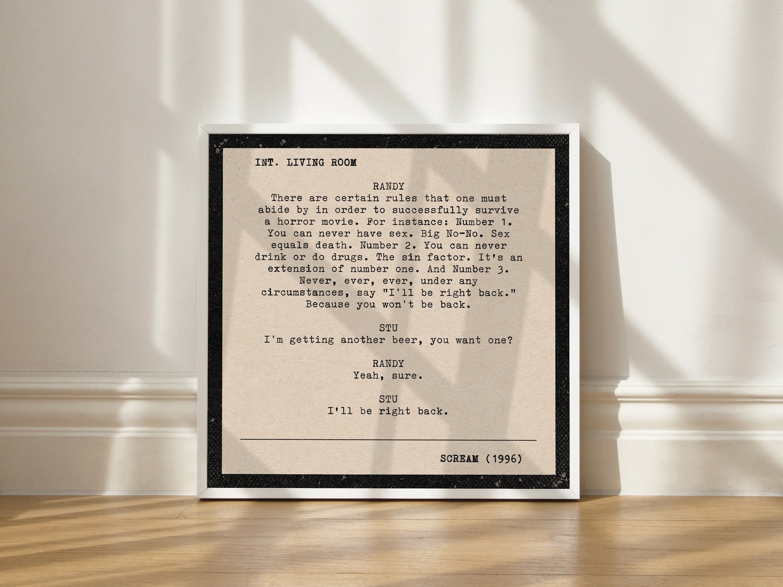 Rules to Survive a Horror Movie Print | Scream Movie Poster | Retro ...
