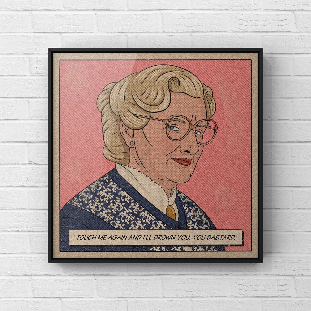 Mrs Doubtfire Retro Style Print | 90s Movie Poster | Movie Quote Wall ...