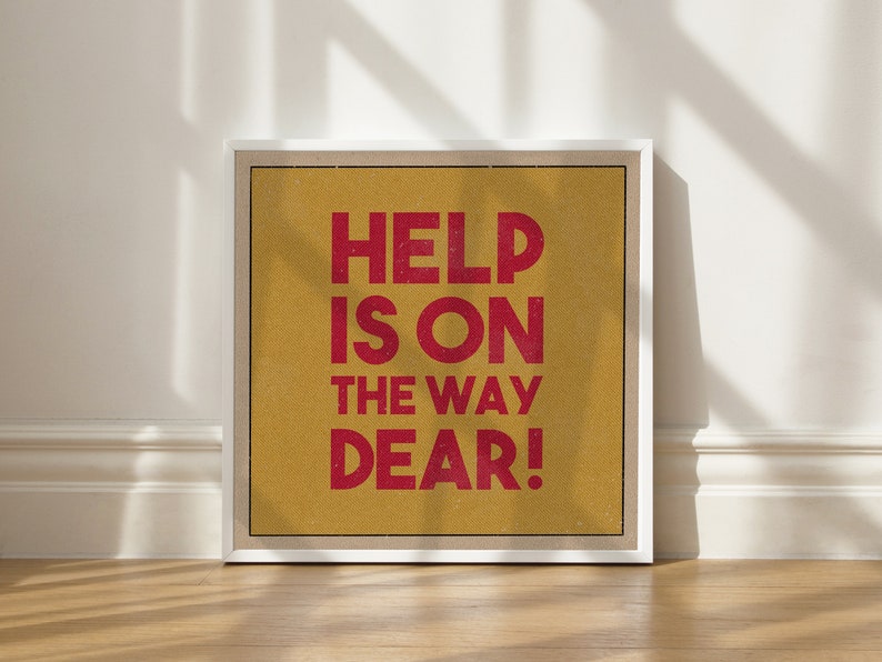 Help is on the Way Dear Retro-style Print Mrs Doubtfire Art | Etsy