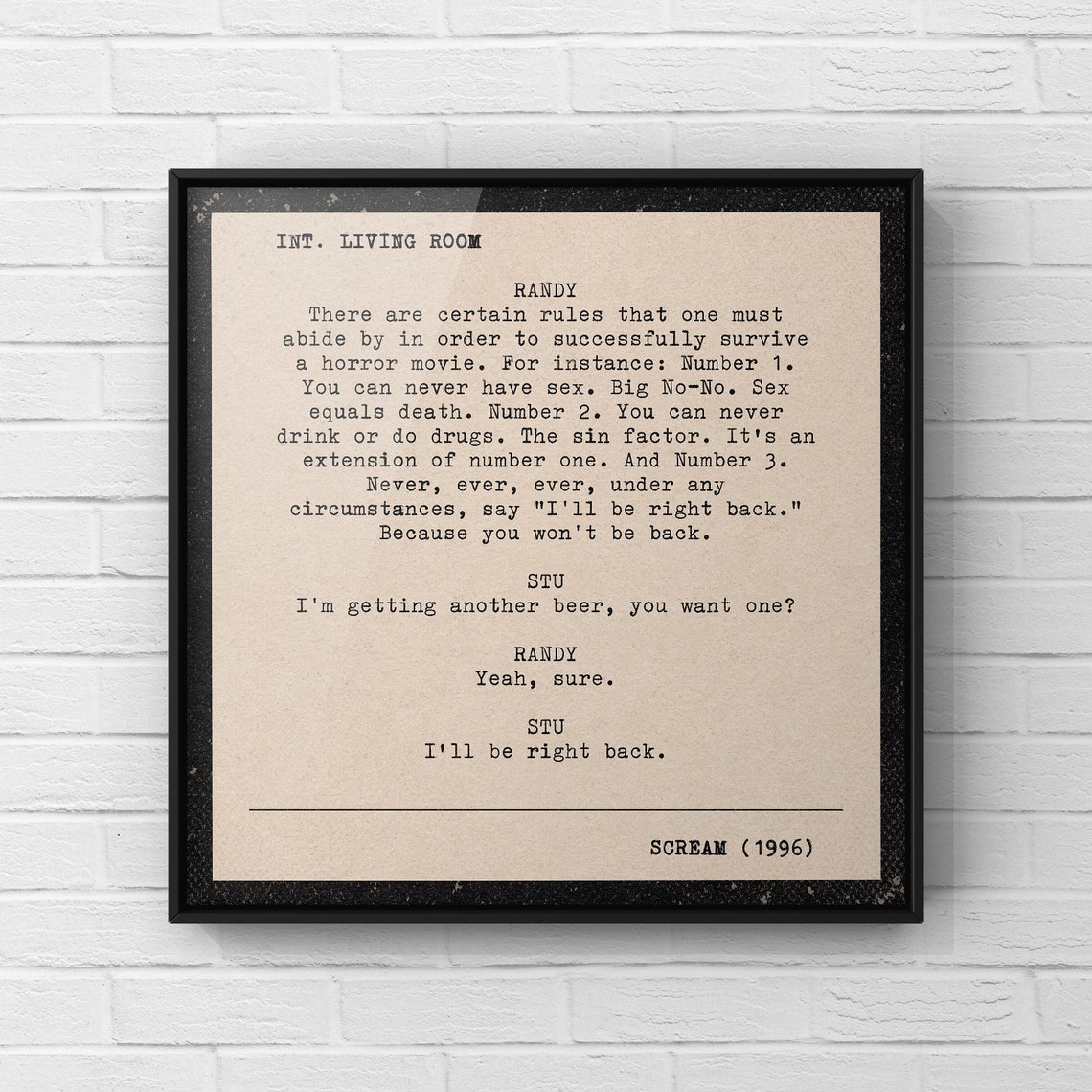 Rules to Survive a Horror Movie Print | Scream Movie Poster | Retro ...