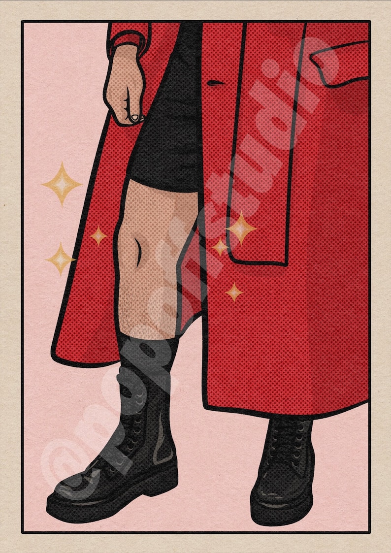 Pedro Pascal’s Knee Retro Art Print | Met Gala 2023 Look | A4 A3 A2 A1 ...