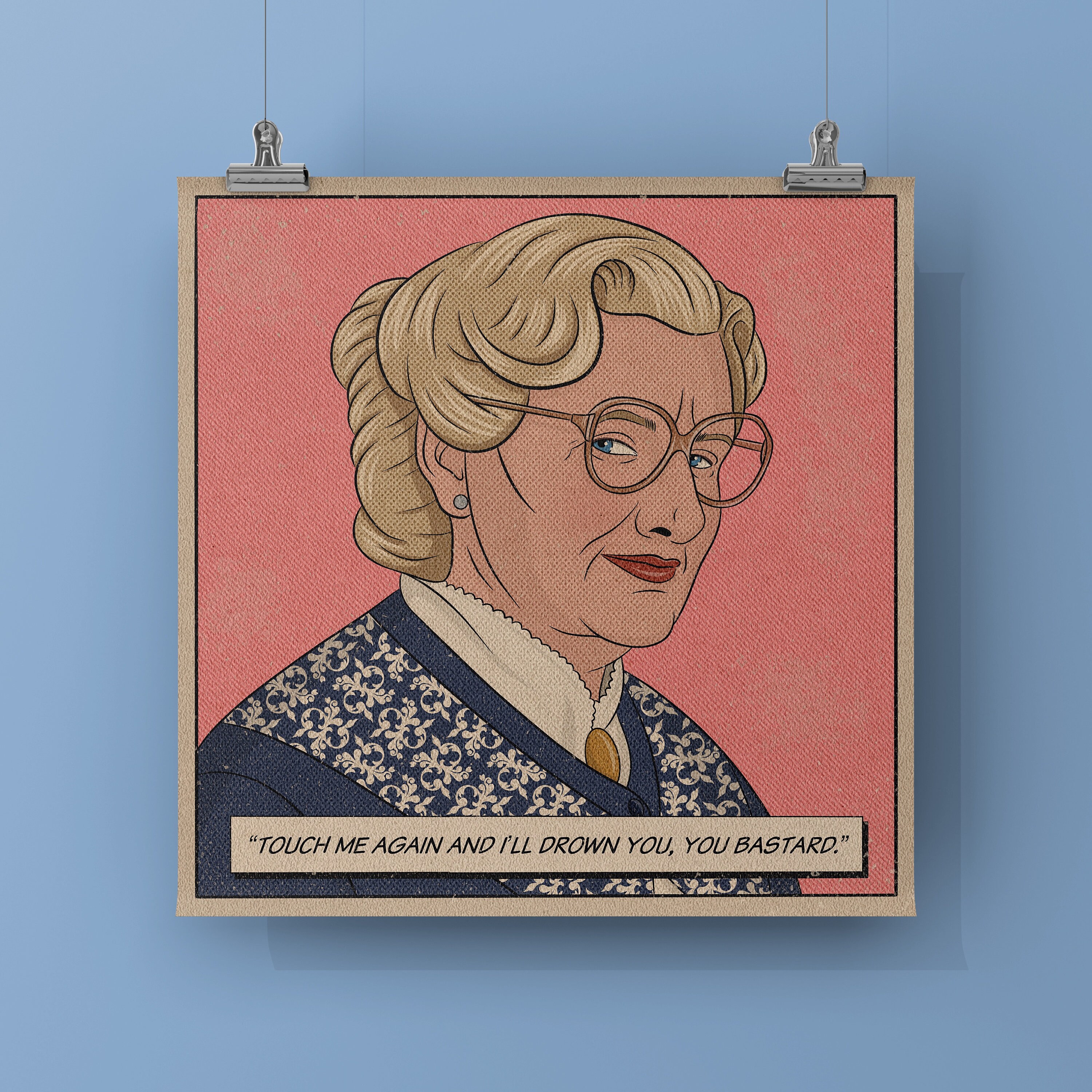 Mrs Doubtfire Retro Style Print 90s Movie Poster Movie - Etsy