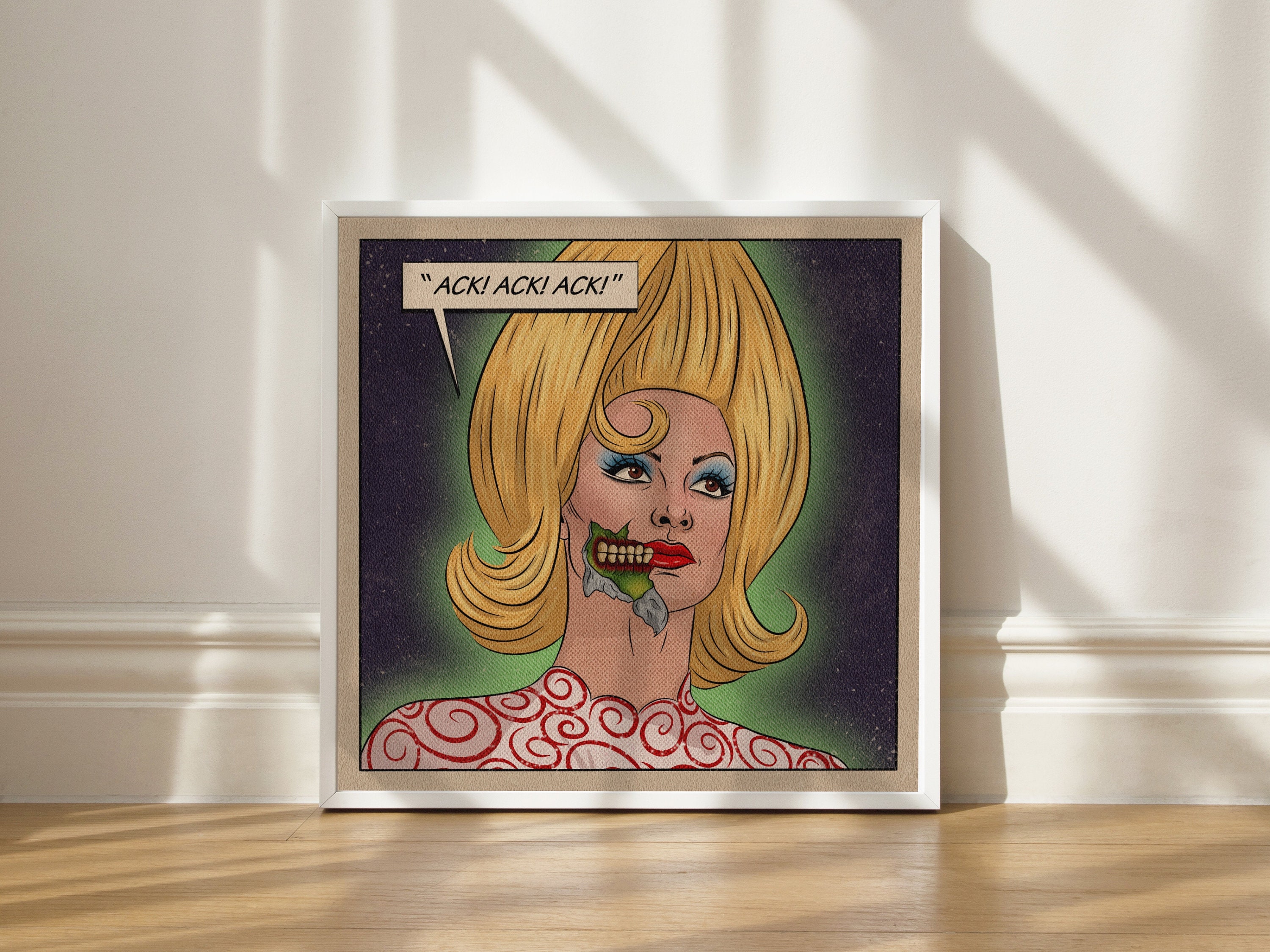 Martian Girl Print | Mars Attacks Poster | 90s Movie Artwork | Retro Wall Art | Tim Burton ...