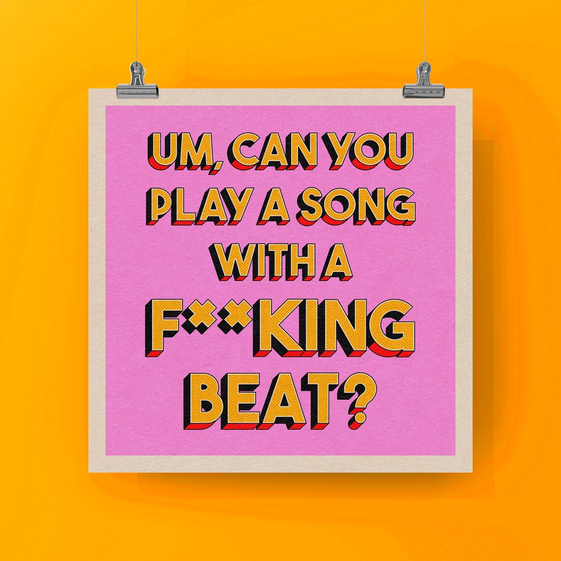 Can You Play A Song With A Beat Print | Femininomenon Lyric Poster ...