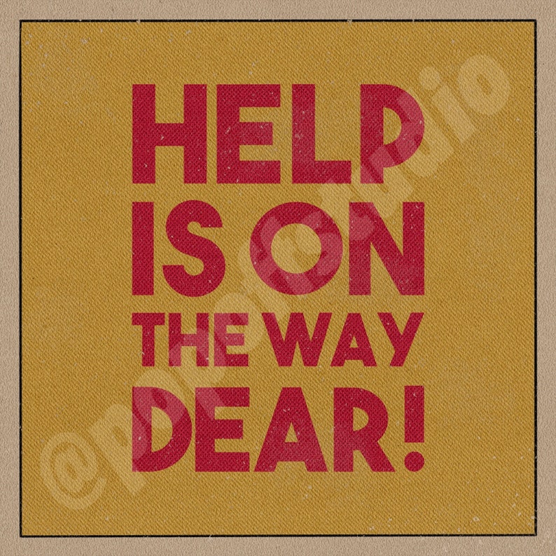 Help is on the Way Dear Retro-style Print | Mrs Doubtfire Art | Movie ...