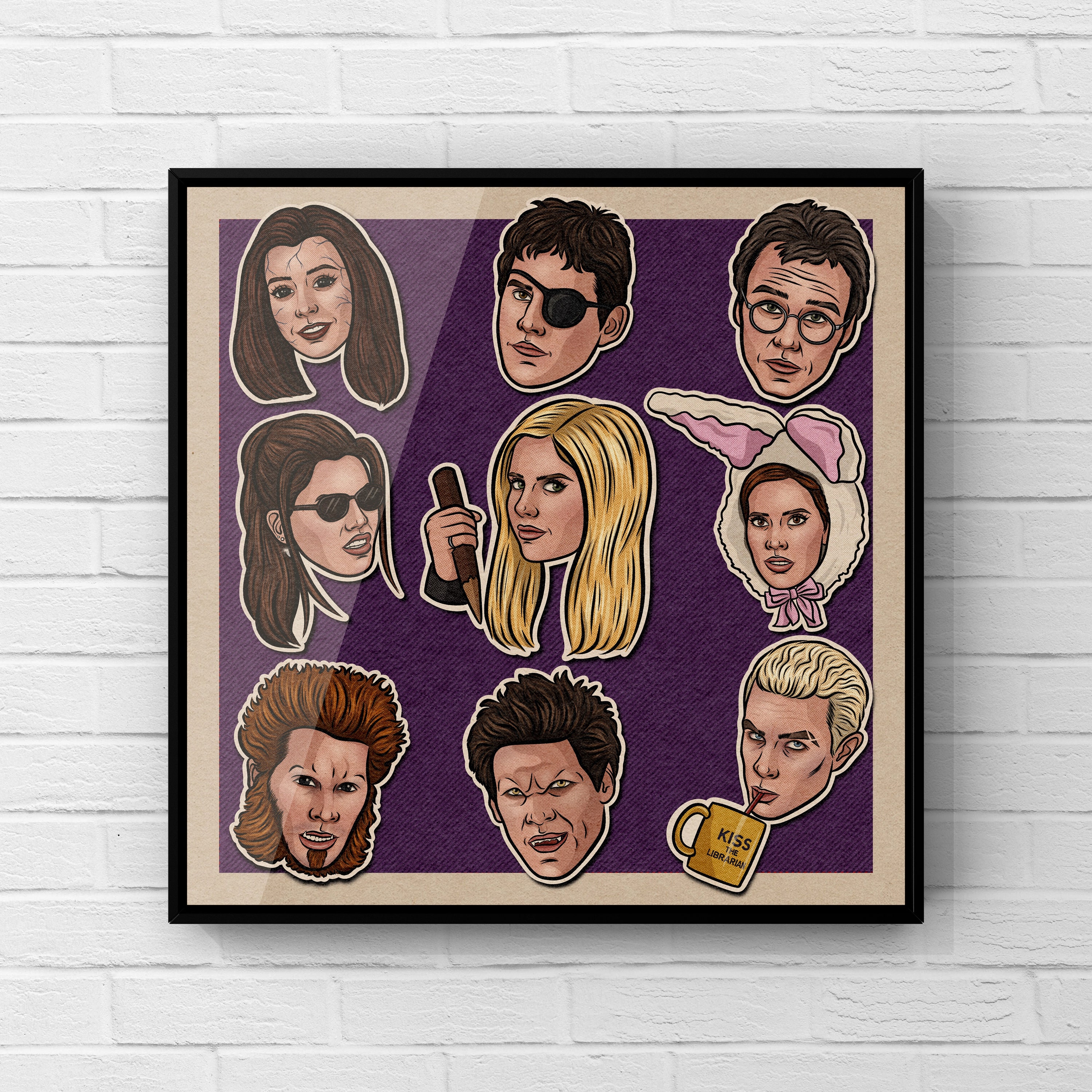 Buffy Characters Print | Buffy the Vampire Slayer Poster | 90s TV ...