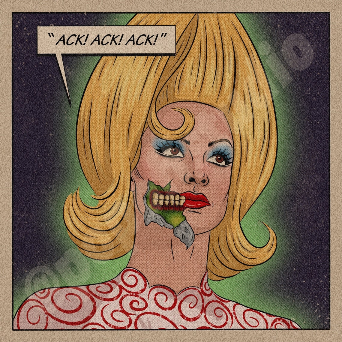 Martian Girl Print | Mars Attacks Poster | 90s Movie Artwork | Retro Wall Art | Tim Burton ...
