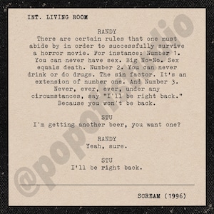 Rules to Survive a Horror Movie Print | Scream Movie Poster | Retro ...