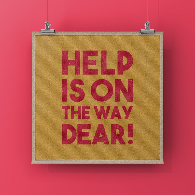 Help is on the Way Dear Retro-style Print | Mrs Doubtfire Art | Movie ...