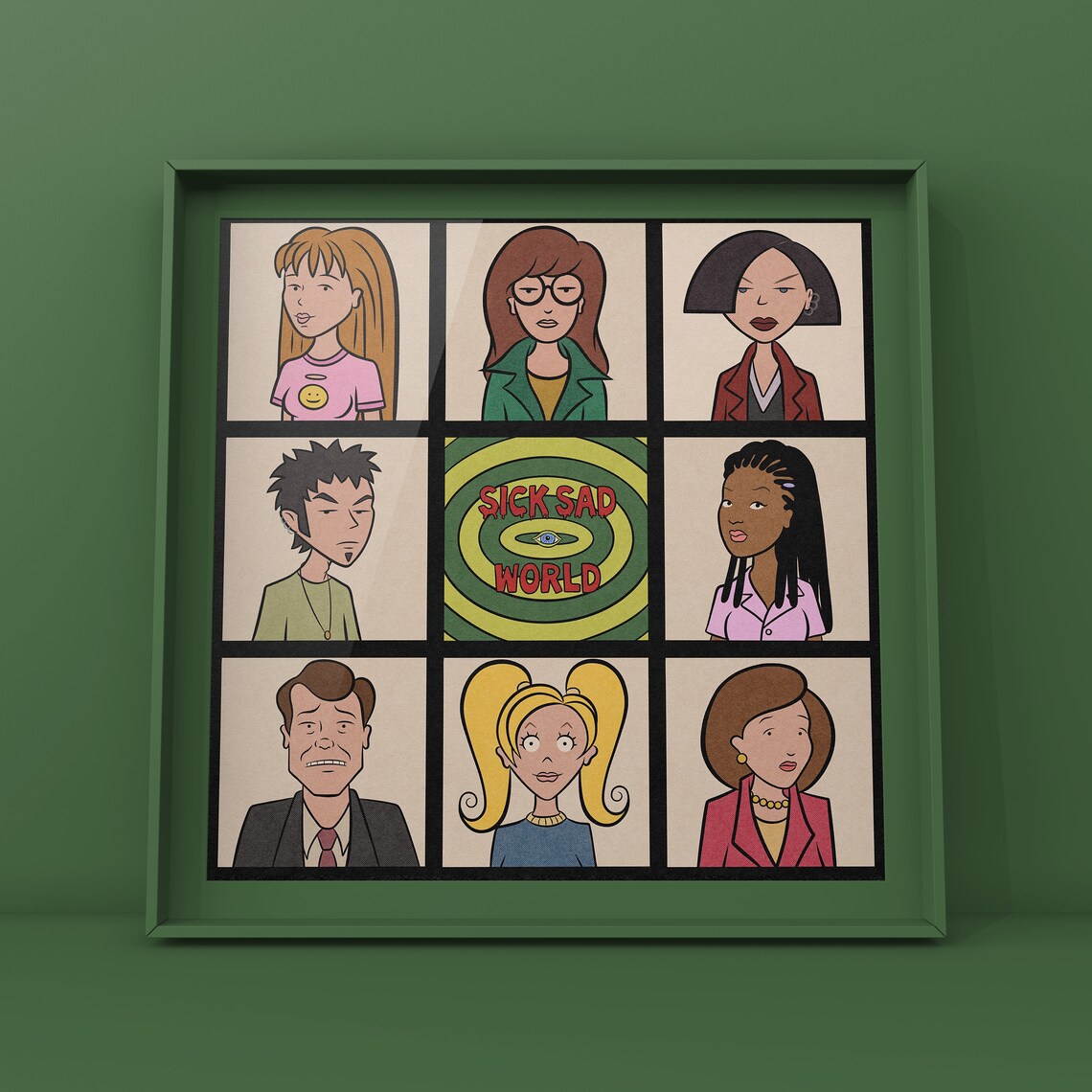 Daria Characters Print | 90s Cartoon Poster | Retro Style Wall Art ...