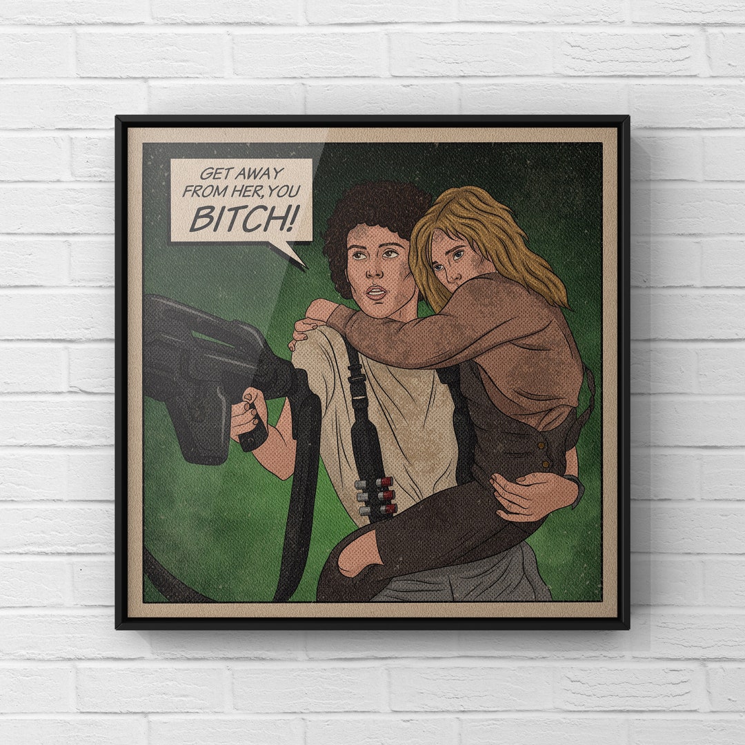 Ripley & Newt Retro Print | Aliens Movie Poster | Horror Sci Fi Artwork ...