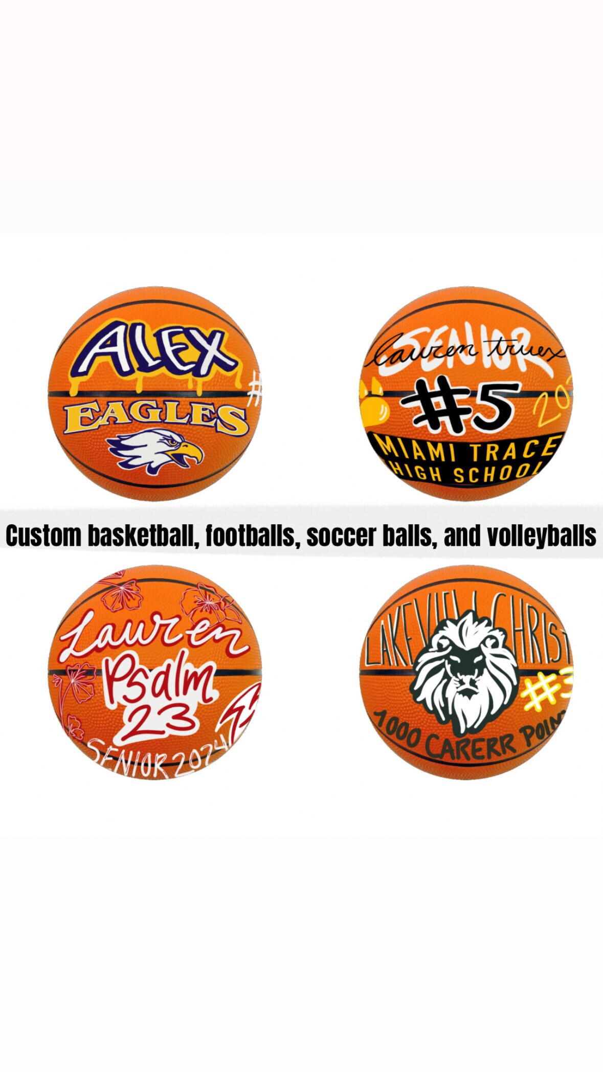Custom Hand Painted Sports Balls, Graduation Basketballs, Footballs ...