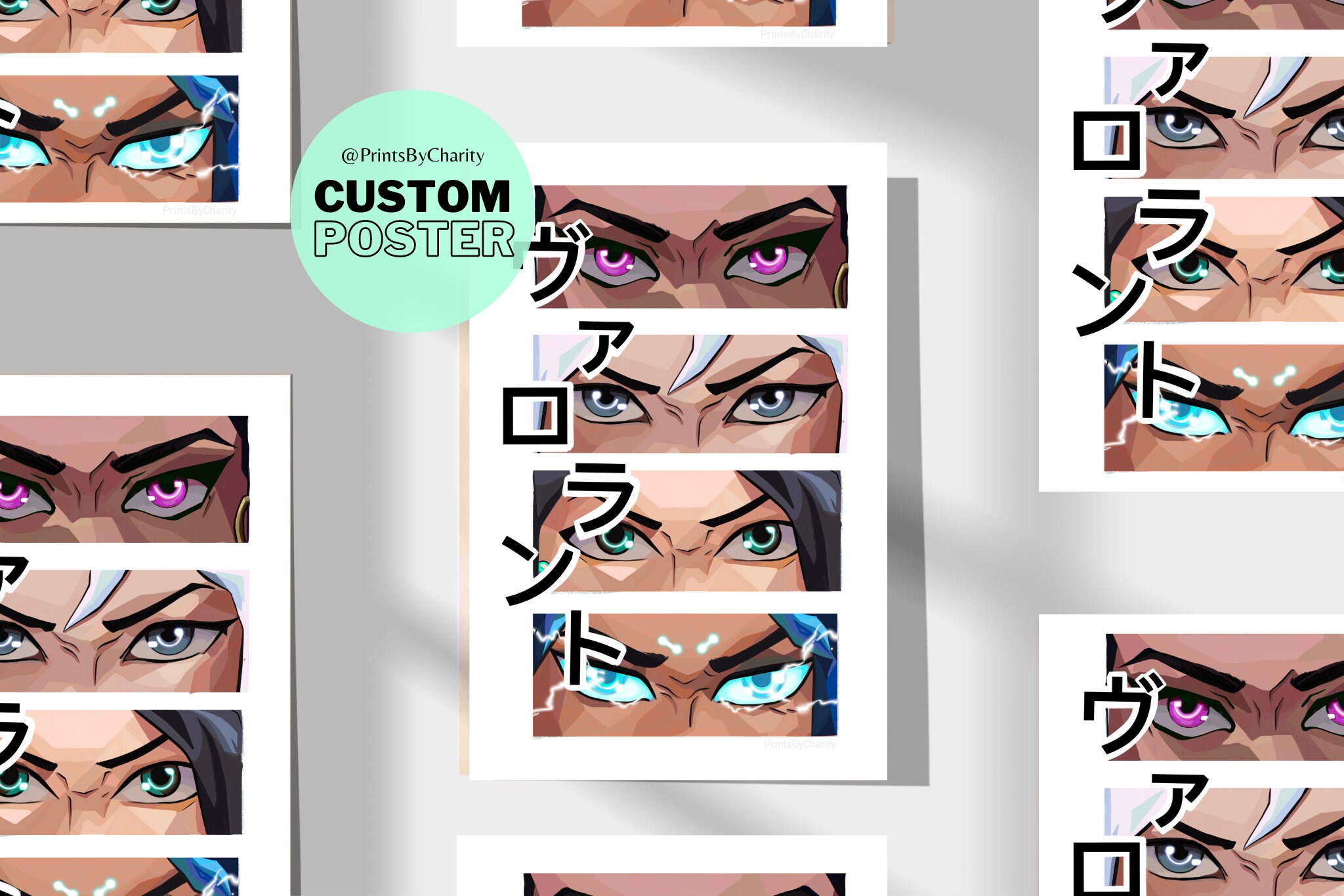 Valorant Agent Eyes Poster Valorant Graphic Poster Japanese Anime Style ...