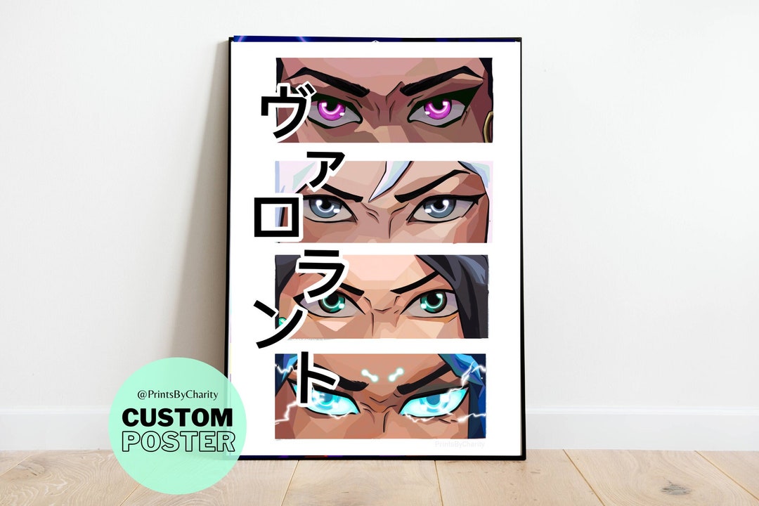 Valorant Agent Eyes Poster Valorant Graphic Poster Japanese Anime Style ...