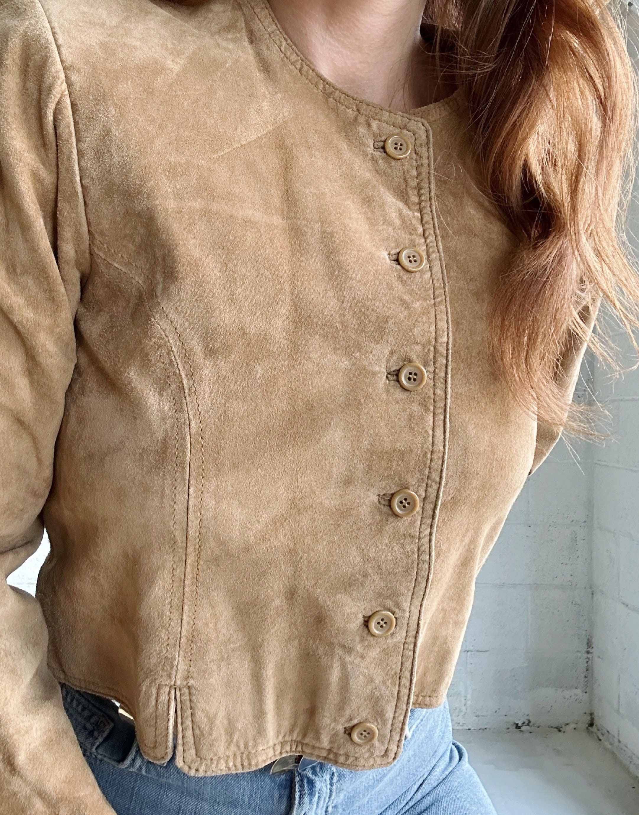 Vintage Suede Leather Coat Cropped Suede Spring Jacket - Etsy