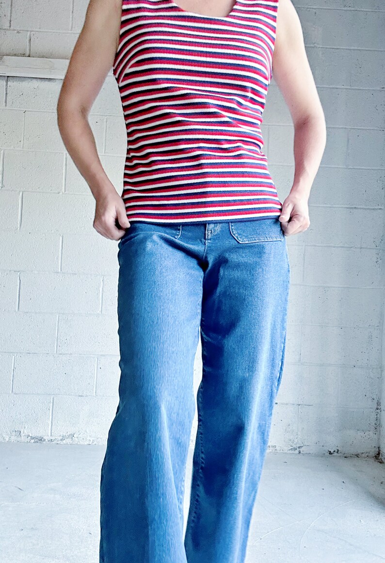Vintage 60s Stripped Tank Top Preppy Retro Striped Knit Top Size: M - Etsy