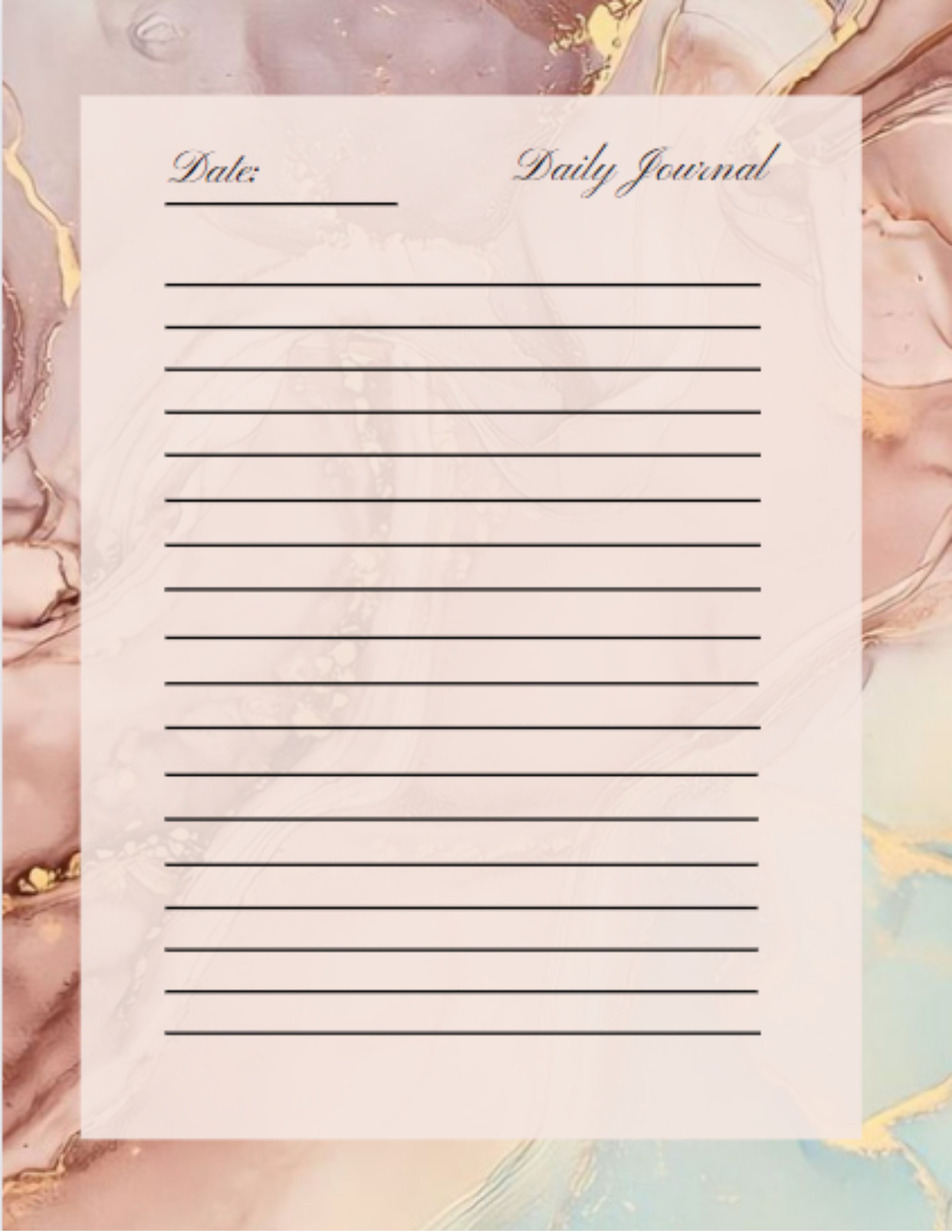 Tan Marble Digital Journal - Etsy