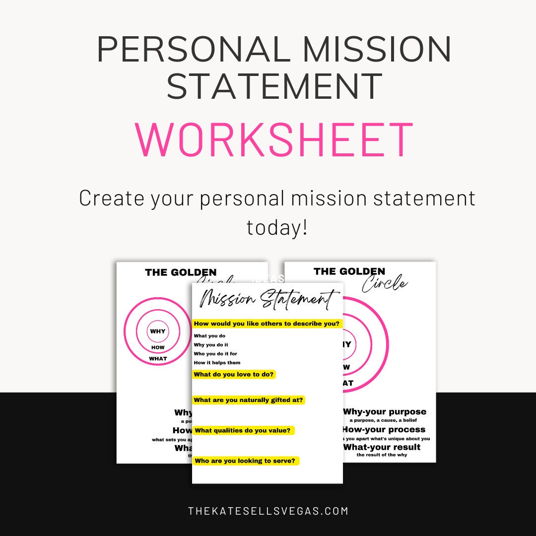 Personal Mission Statement Worksheet Finding Your True Passion~ Use for ...