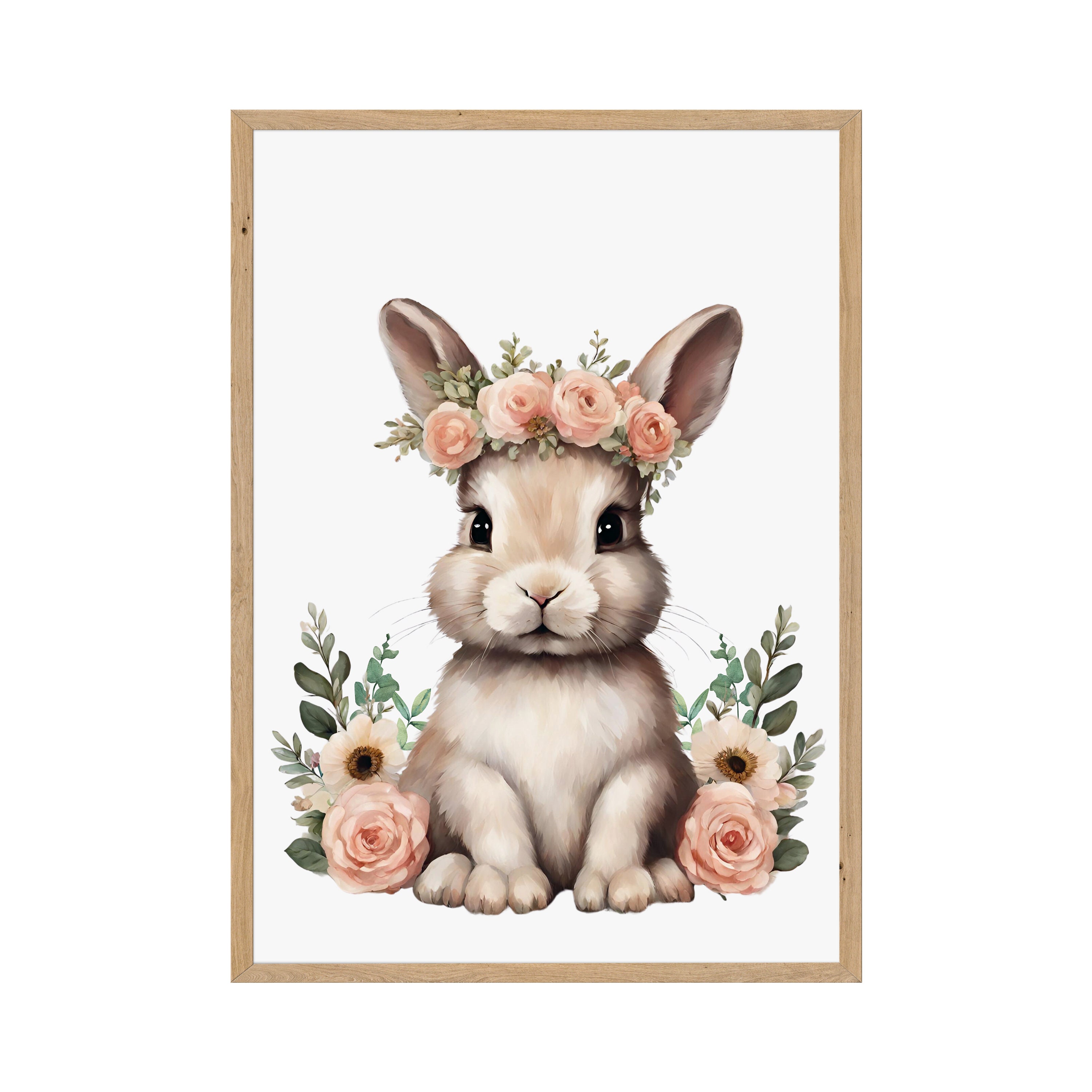 Baby Rabbit Printable Wall Art, Nursery Wall Decor, Baby Rabbit With ...