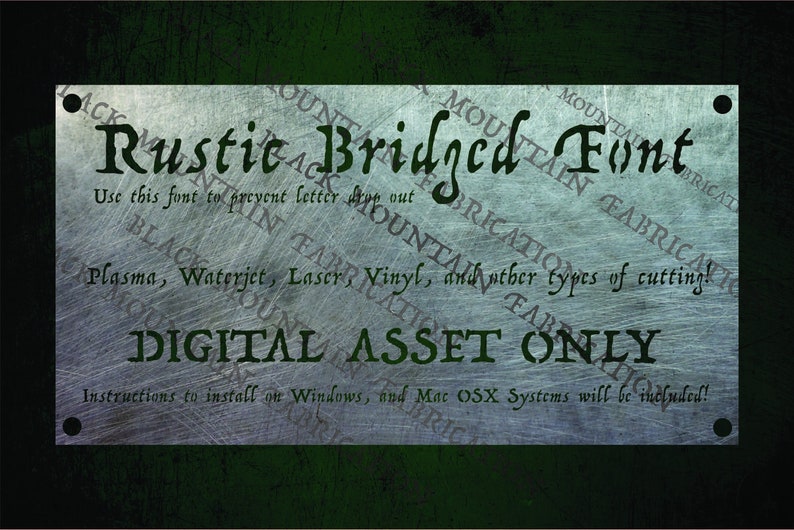 Rustic Bridged Font for CNC Plasma, Laser, Waterjet, Etc. - Etsy