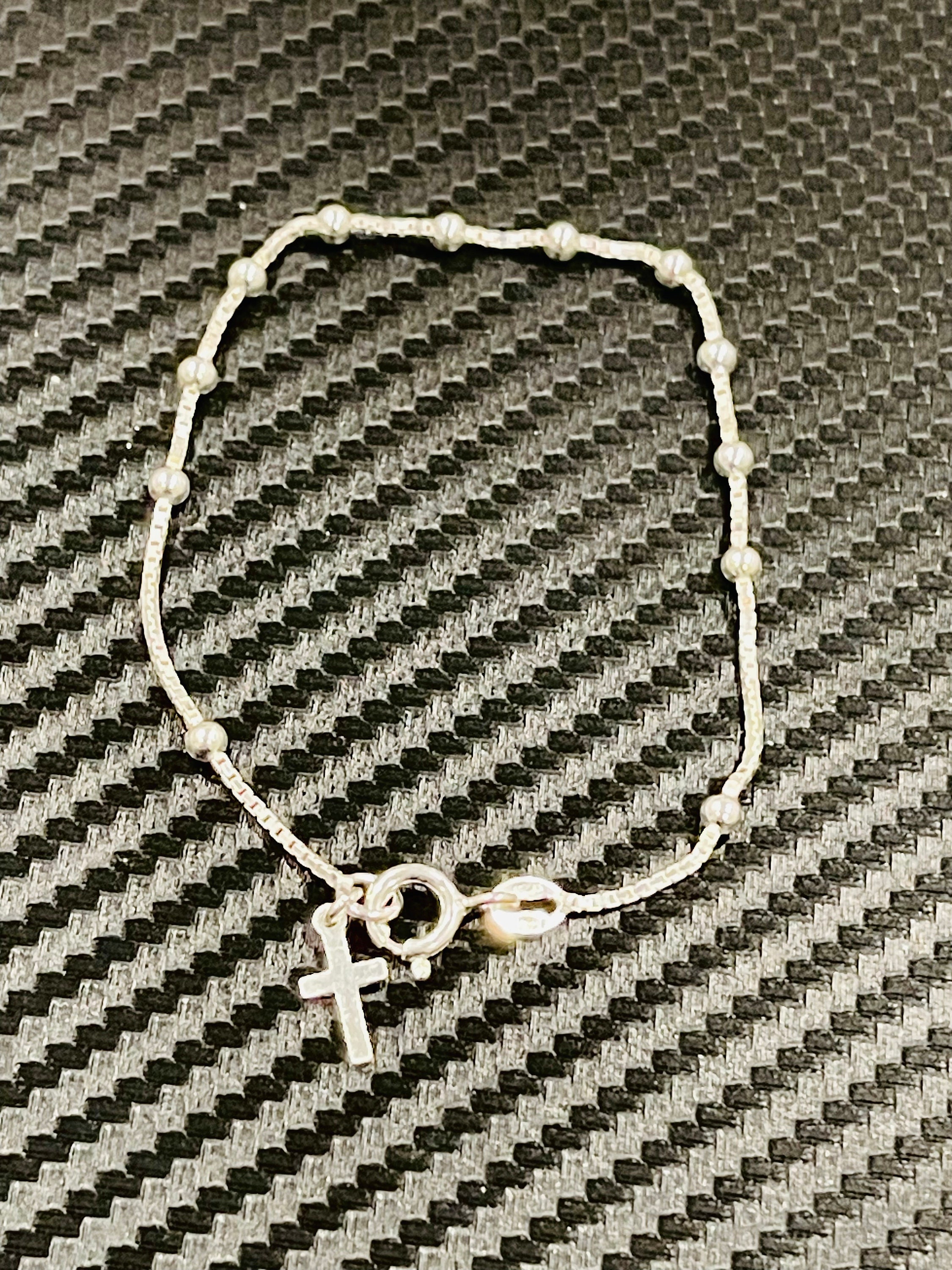 Sterling silver rosary bracelet store