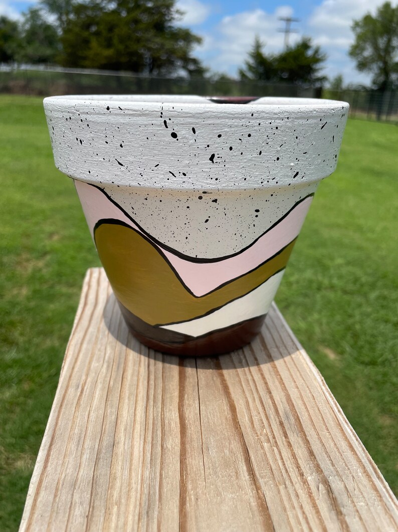 Cute 6 Inch Hand Painted Terra-cotta Flower Pot - Etsy