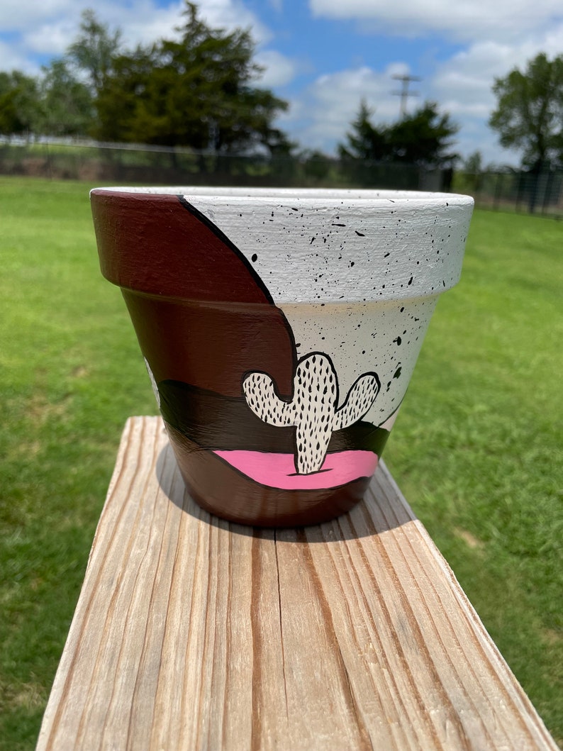 Cute 6 Inch Hand Painted Terra-cotta Flower Pot - Etsy