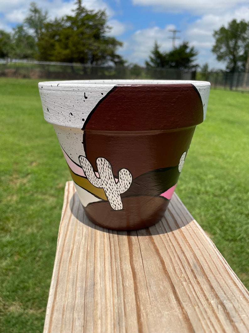 Cute 6 Inch Hand Painted Terra-cotta Flower Pot - Etsy