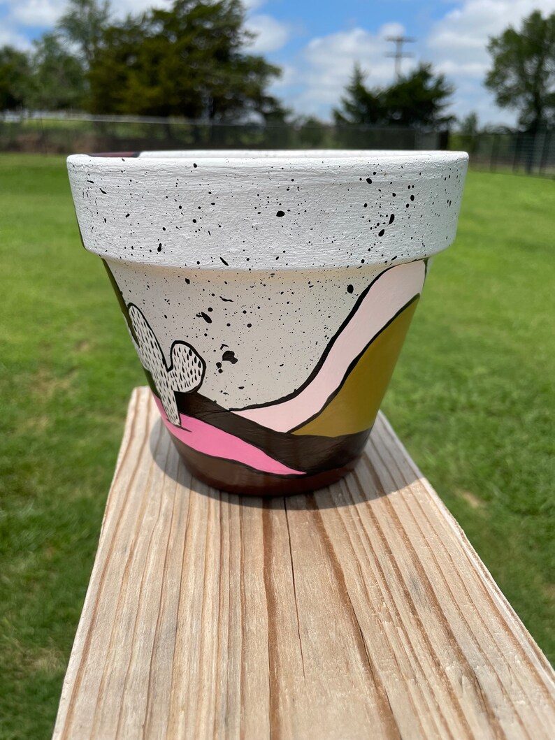 Cute 6 Inch Hand Painted Terra-cotta Flower Pot - Etsy