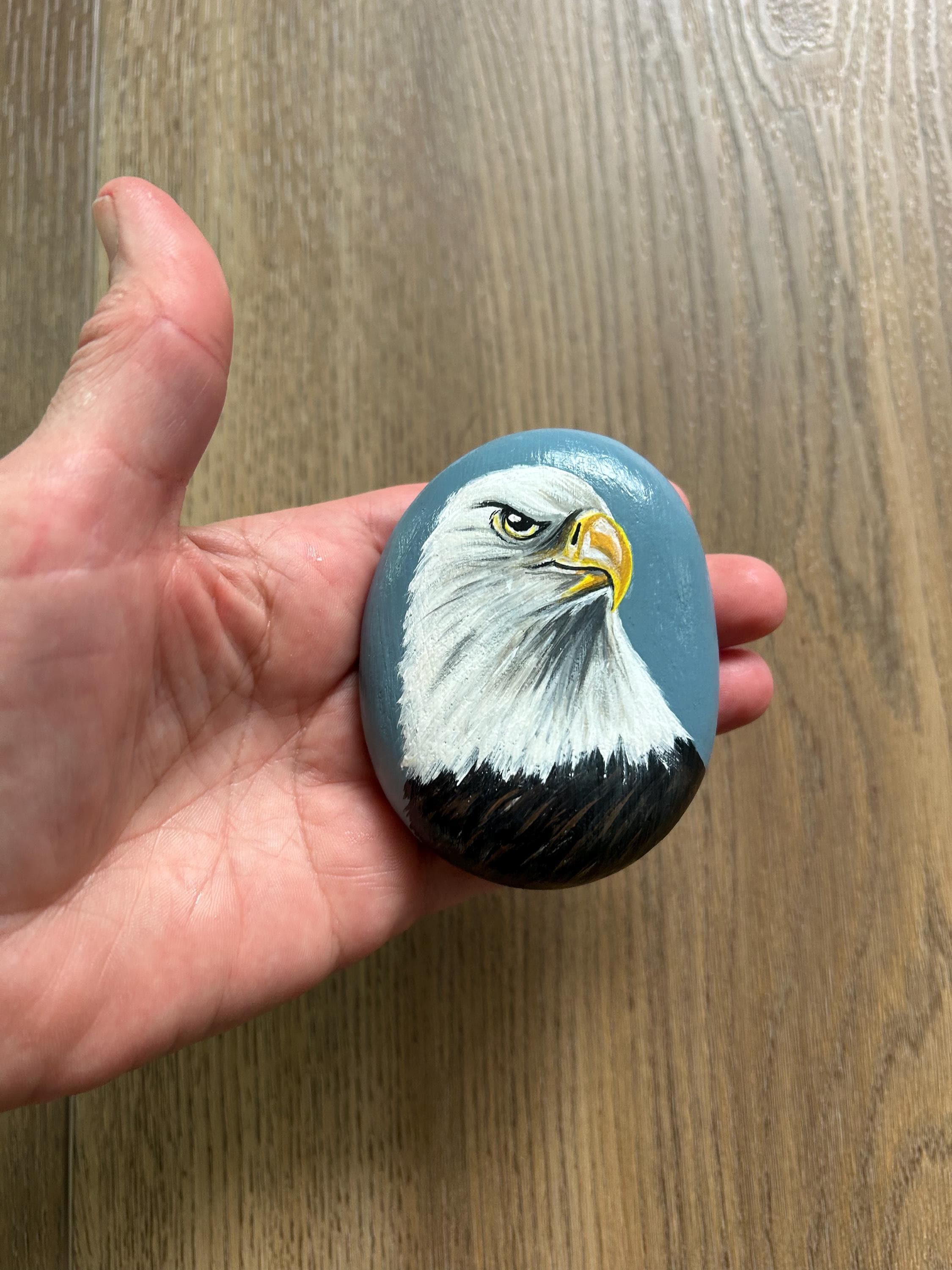 Eagle Rock, Hand Painted Rock, Rock Art, Eagle Decor, Painted Eagle ...